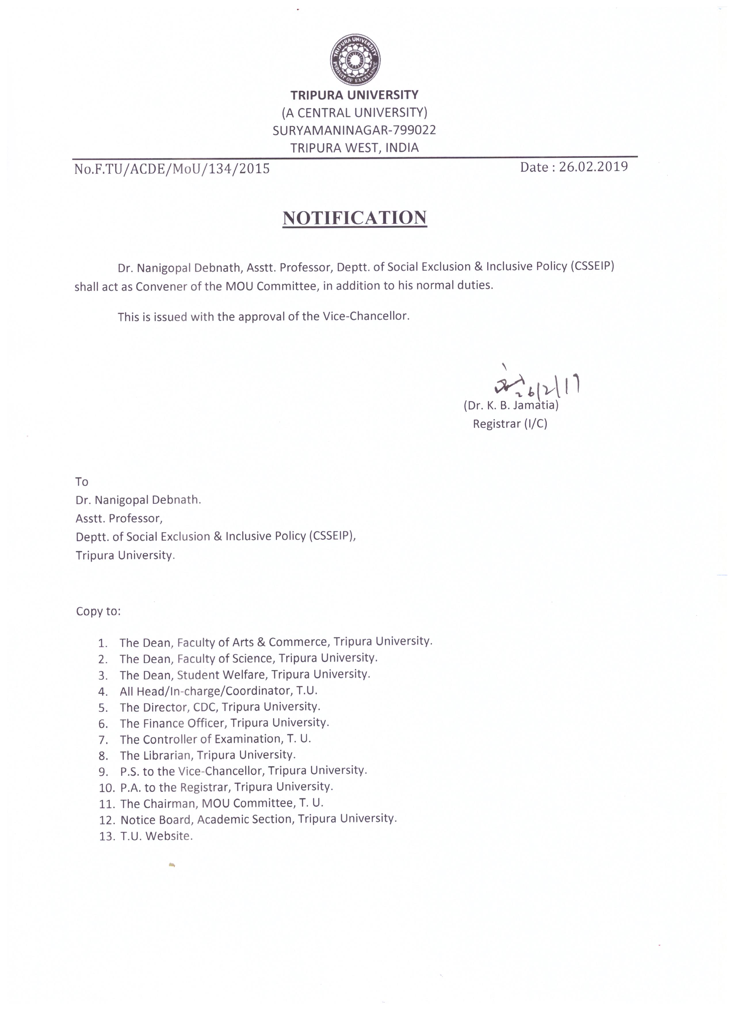 Committee Notice